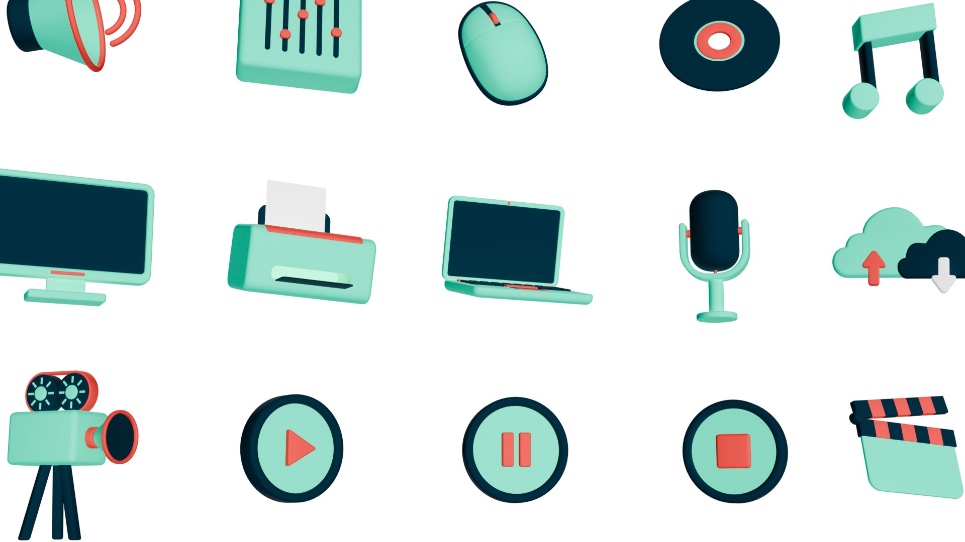 3D Multimedia Icon Pack 3D - TurboSquid 2216432