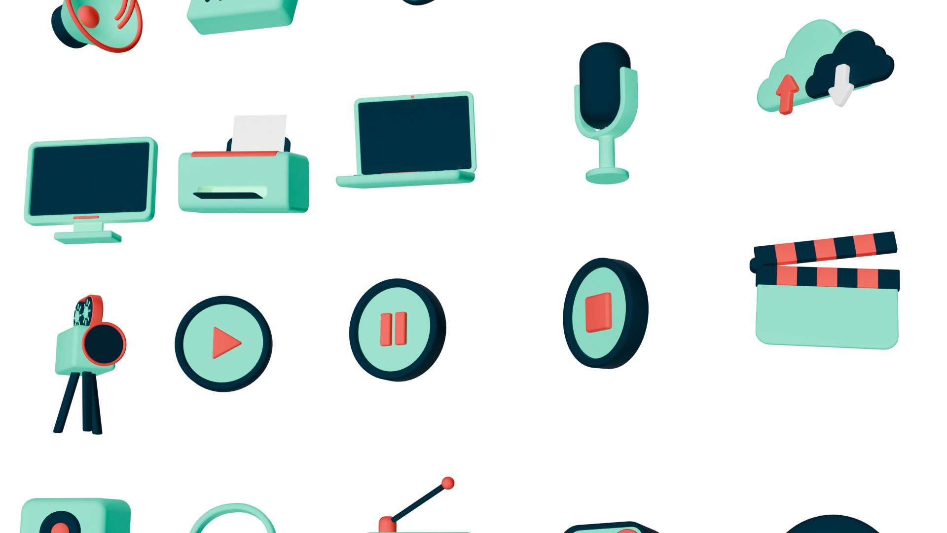 3D Multimedia Icon Pack 3D - TurboSquid 2216432