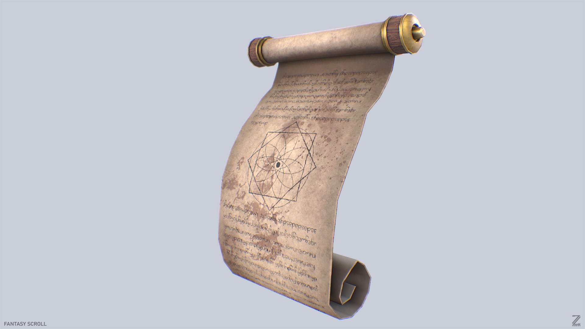 3D Fantasy Scroll - TurboSquid 2223435