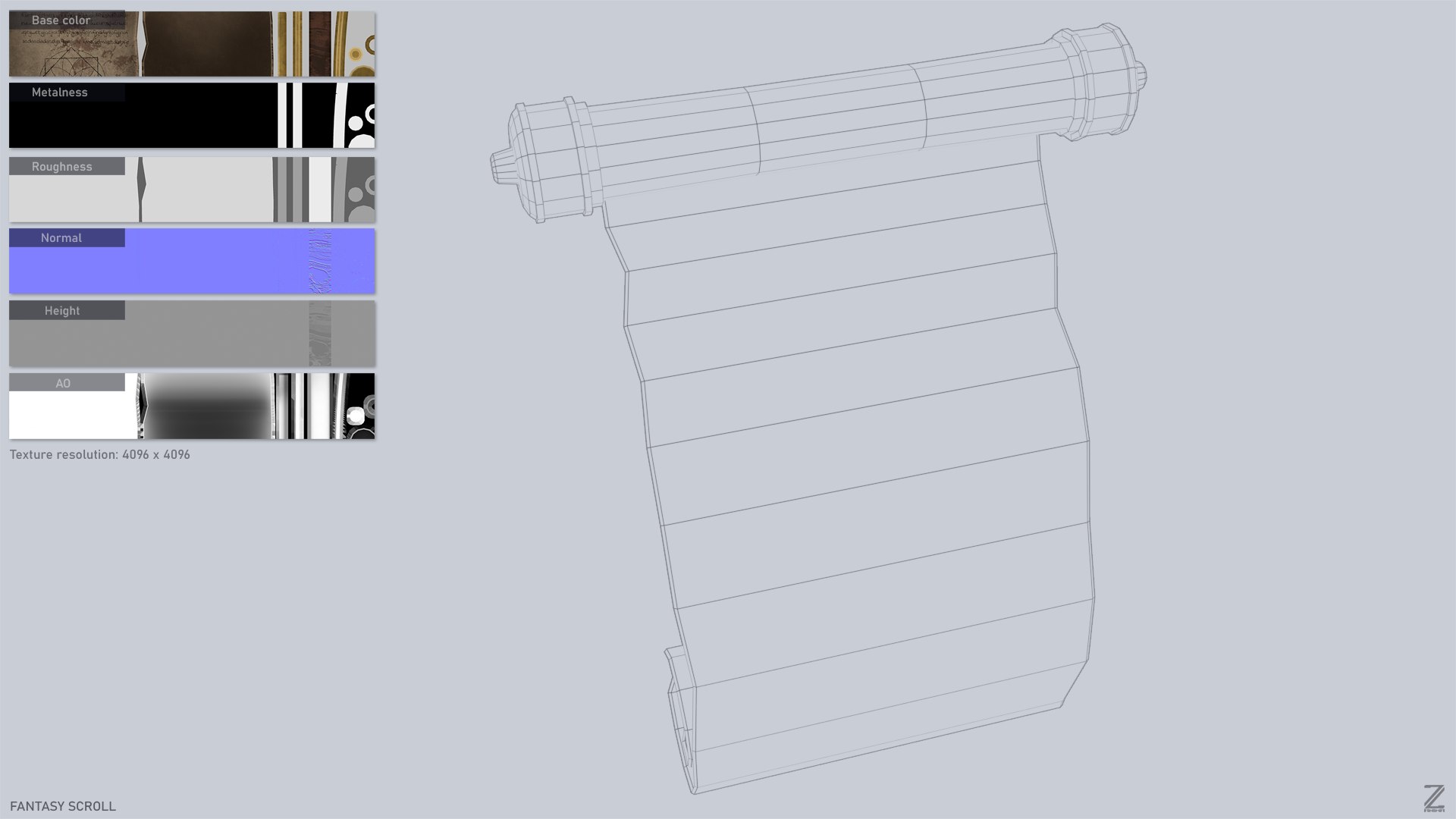 3D Fantasy Scroll - TurboSquid 2223435