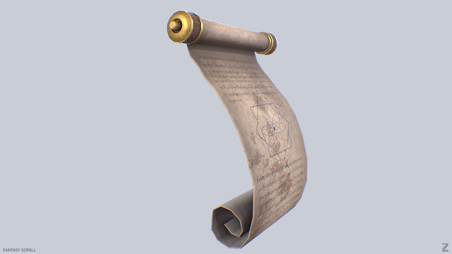 3D Fantasy Scroll - TurboSquid 2223435