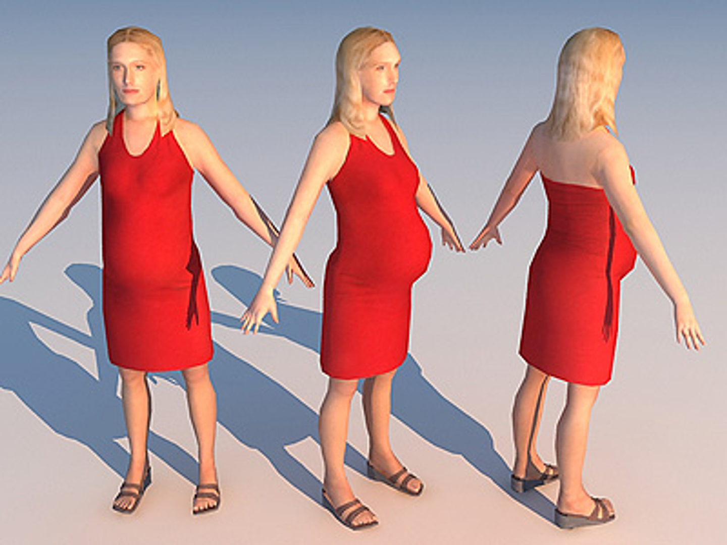 3d character pregnant 01 model