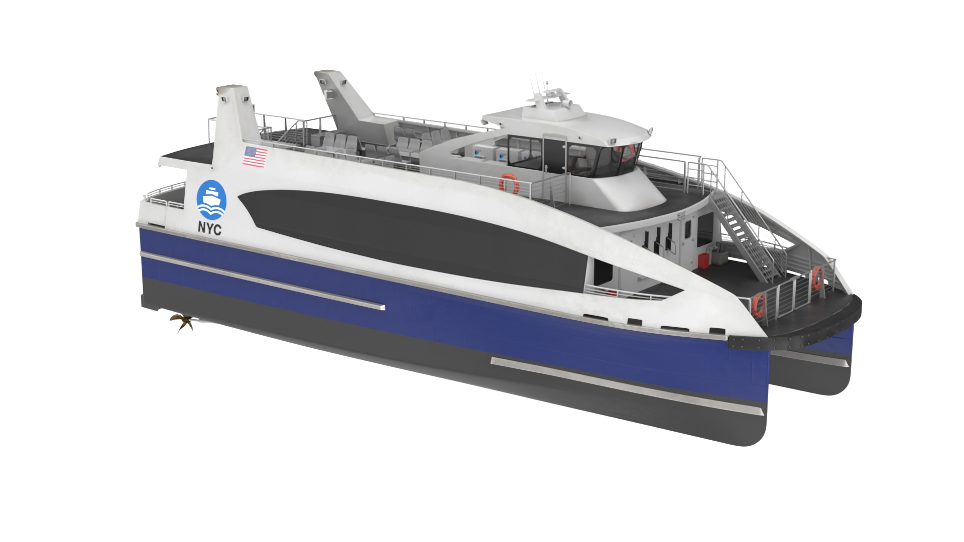 3D NYC Passenger Ferry Boat Model - TurboSquid 2260917