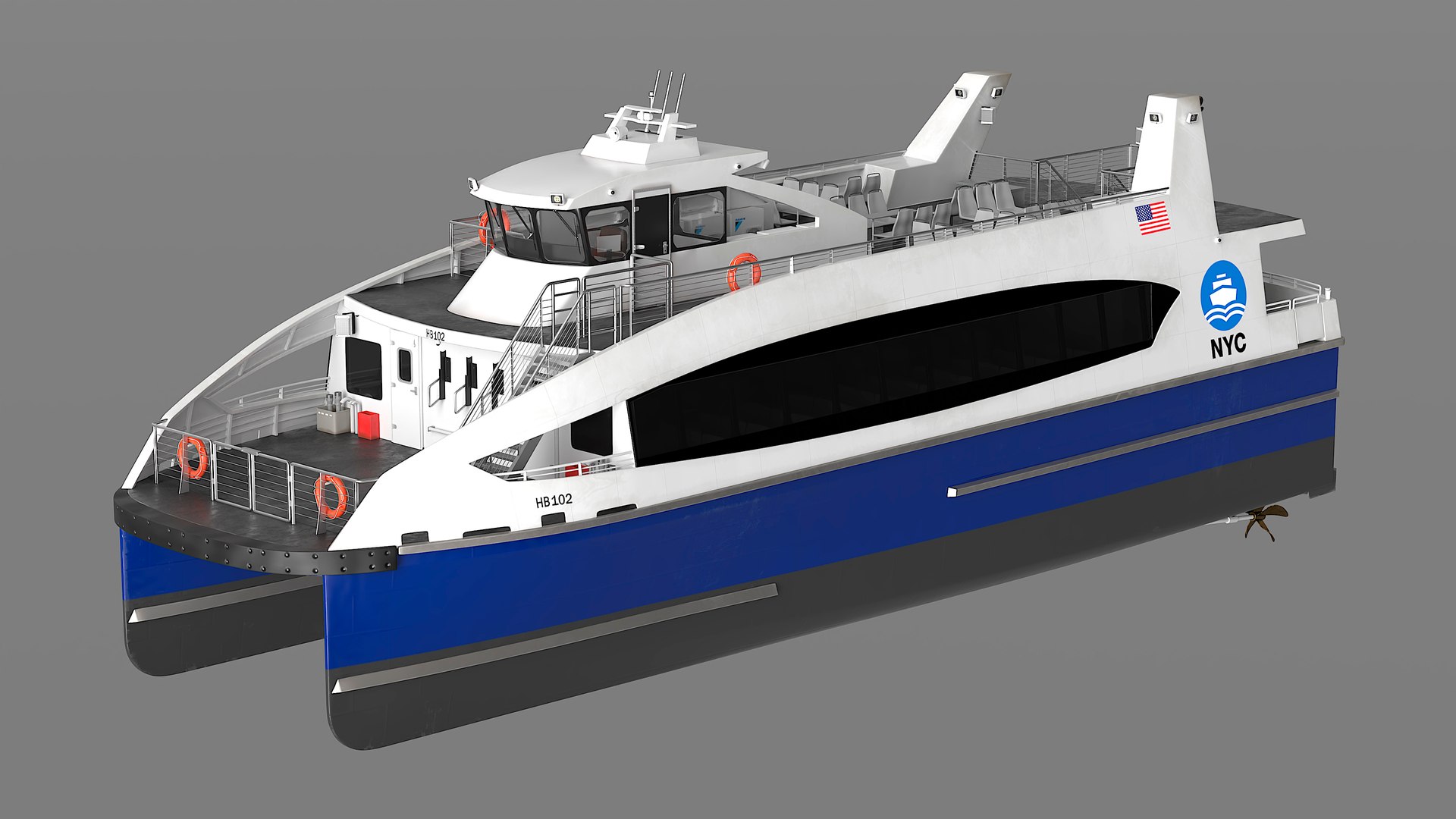 3D NYC Passenger Ferry Boat Model - TurboSquid 2260917