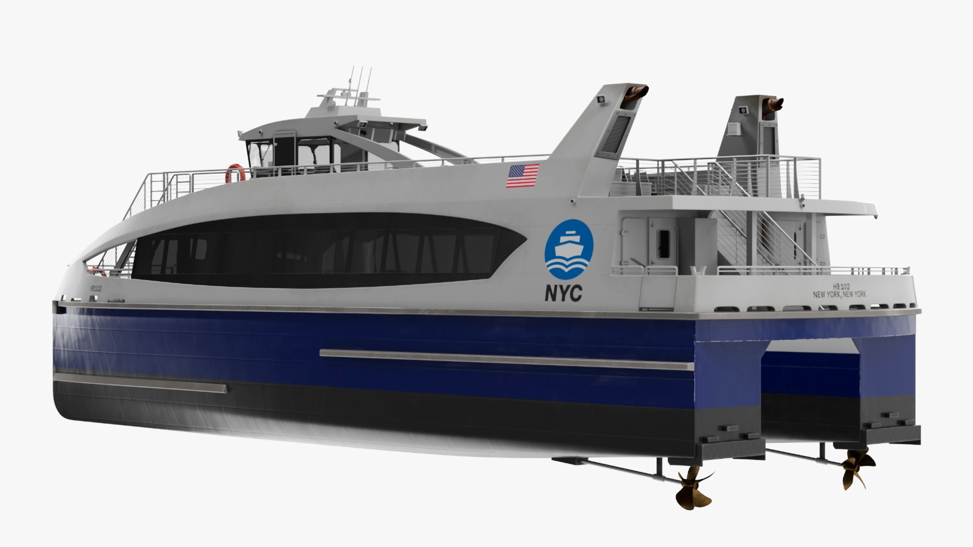 3D NYC Passenger Ferry Boat Model - TurboSquid 2260917