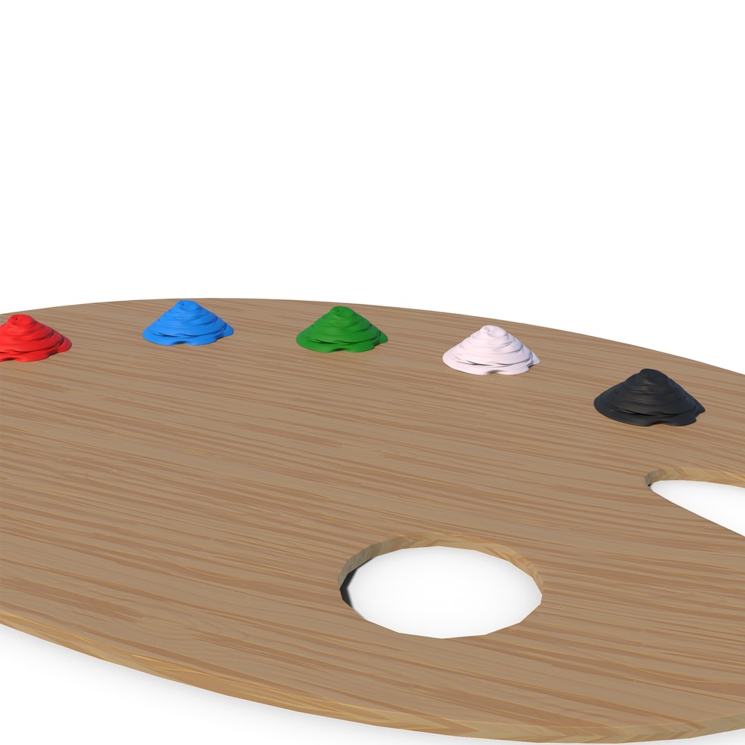 Paint Palette Model - TurboSquid 2099526