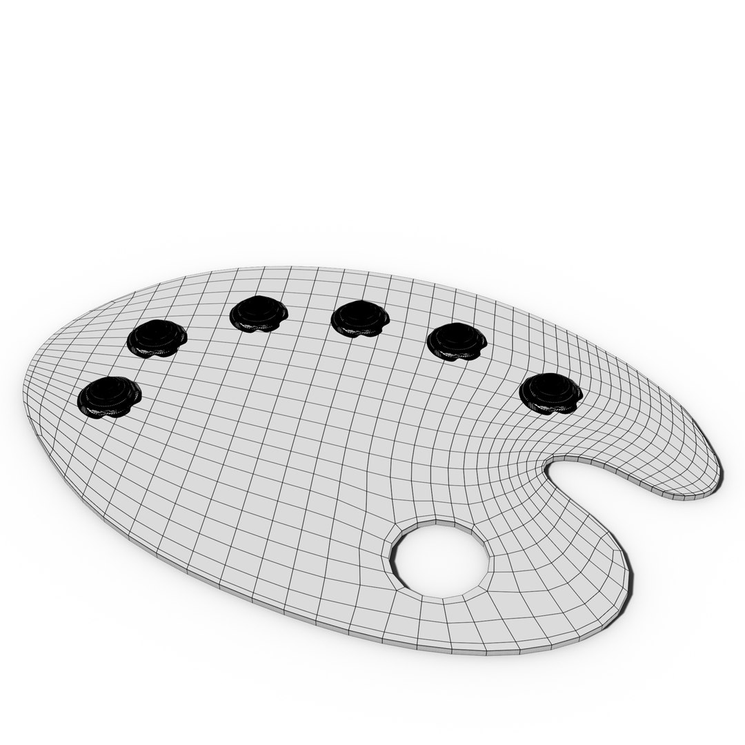 Paint Palette Model - TurboSquid 2099526