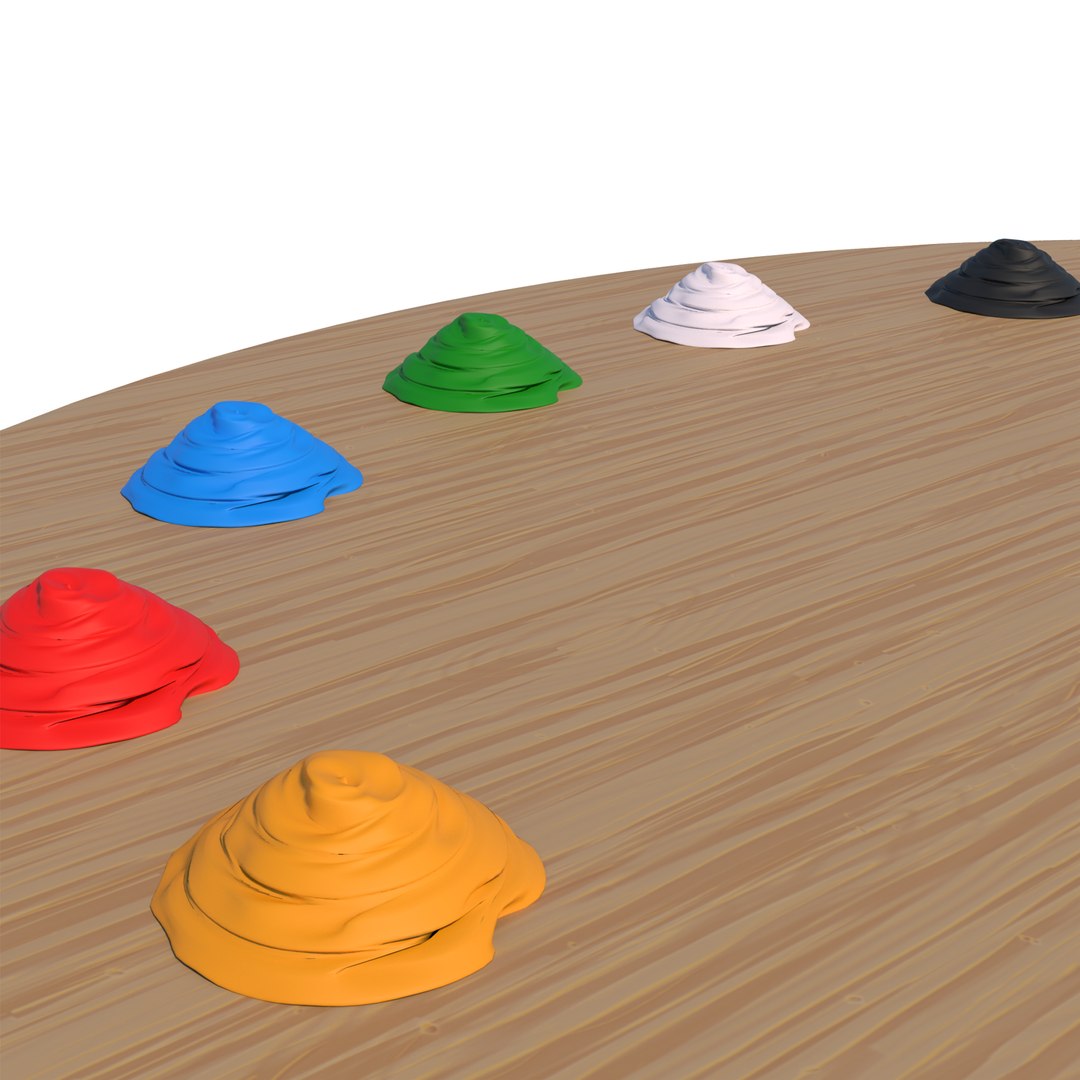 Paint Palette Model - TurboSquid 2099526