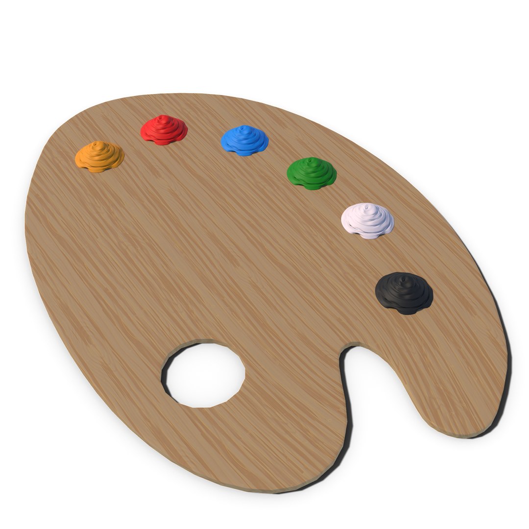 Paint Palette Model - TurboSquid 2099526