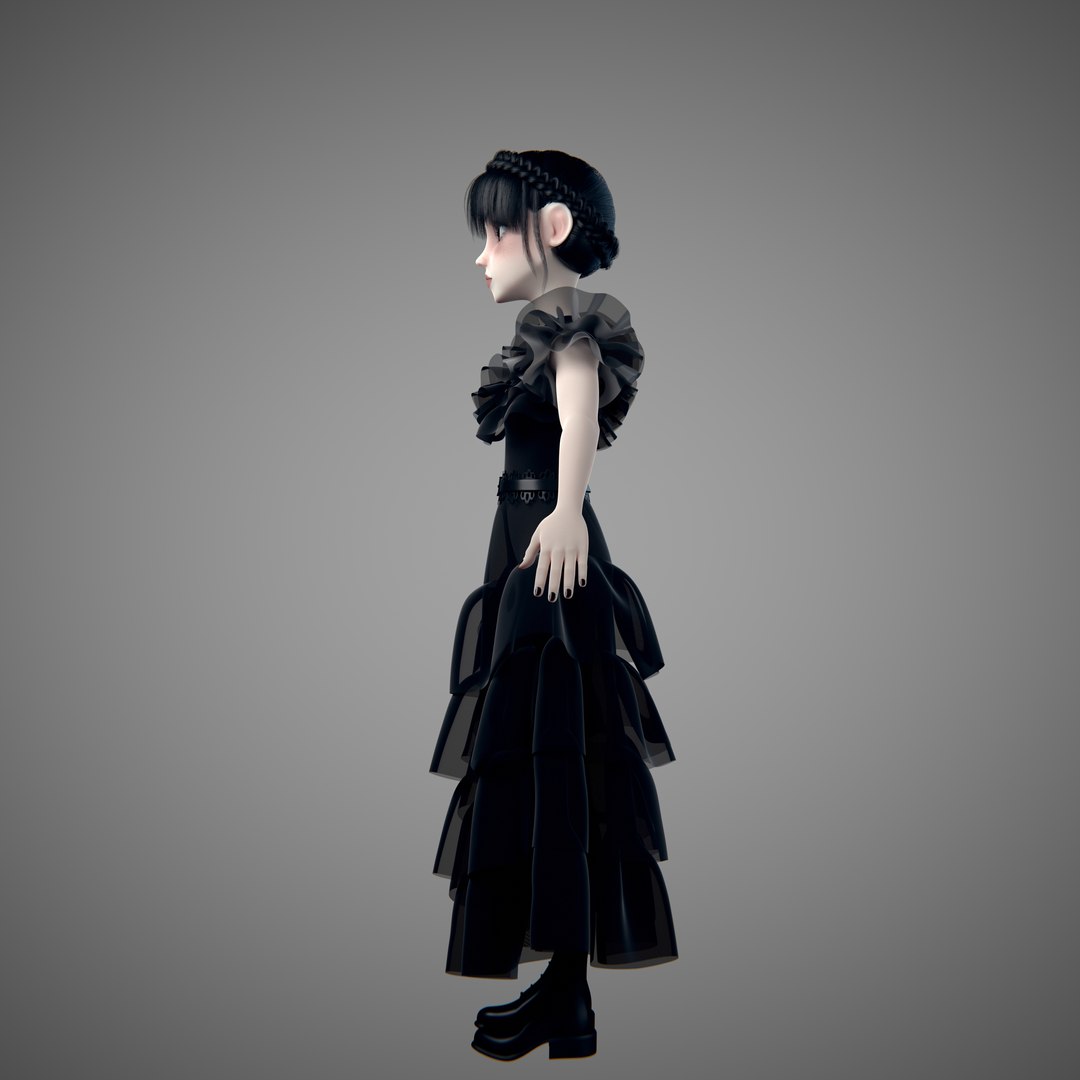 Wednesday Addams LowPoly Pack Of Two Low-poly Model - TurboSquid 2020071