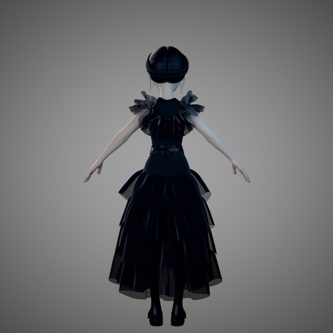 Wednesday Addams LowPoly Pack Of Two Low-poly Model - TurboSquid 2020071