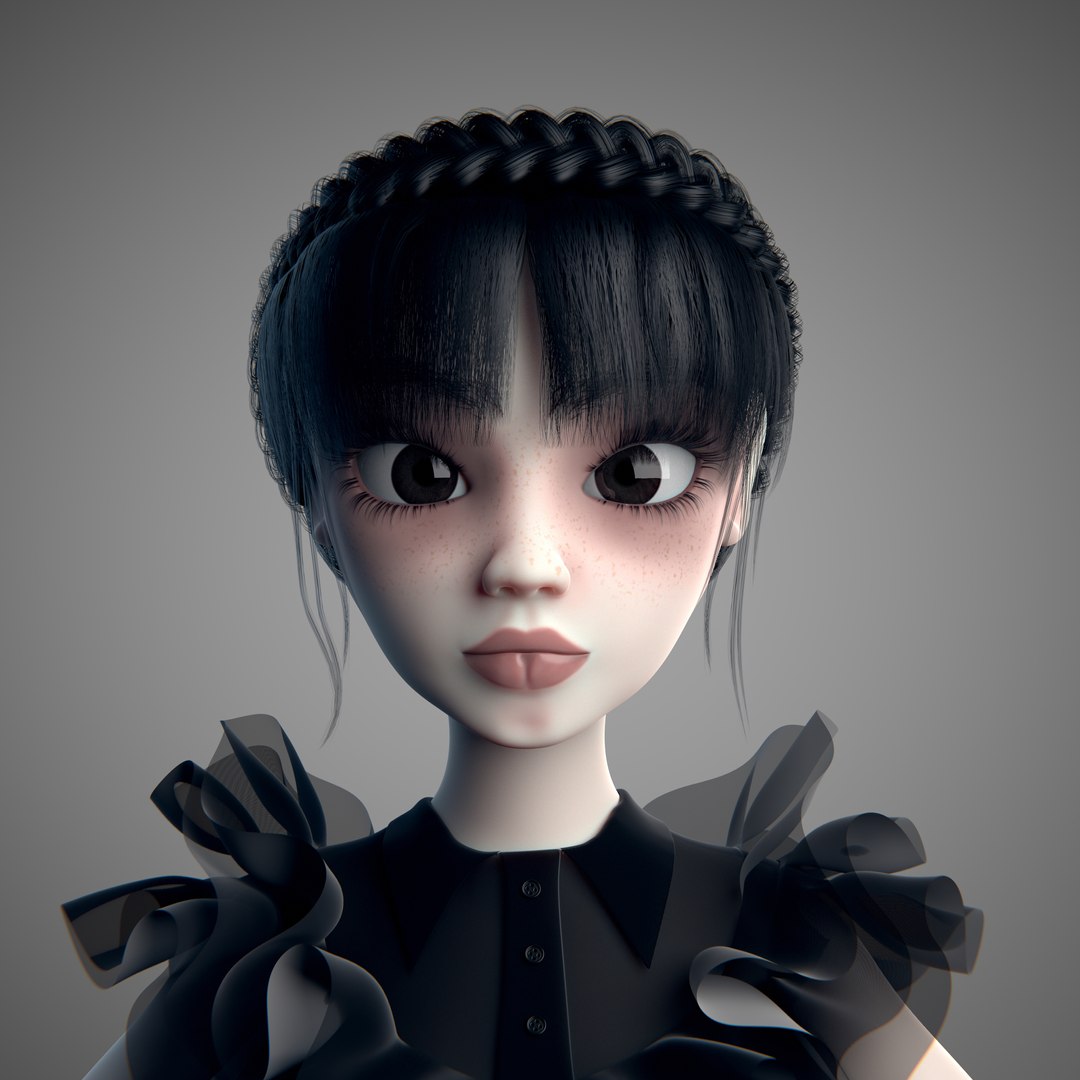 Wednesday Addams LowPoly Pack Of Two Low-poly Model - TurboSquid 2020071