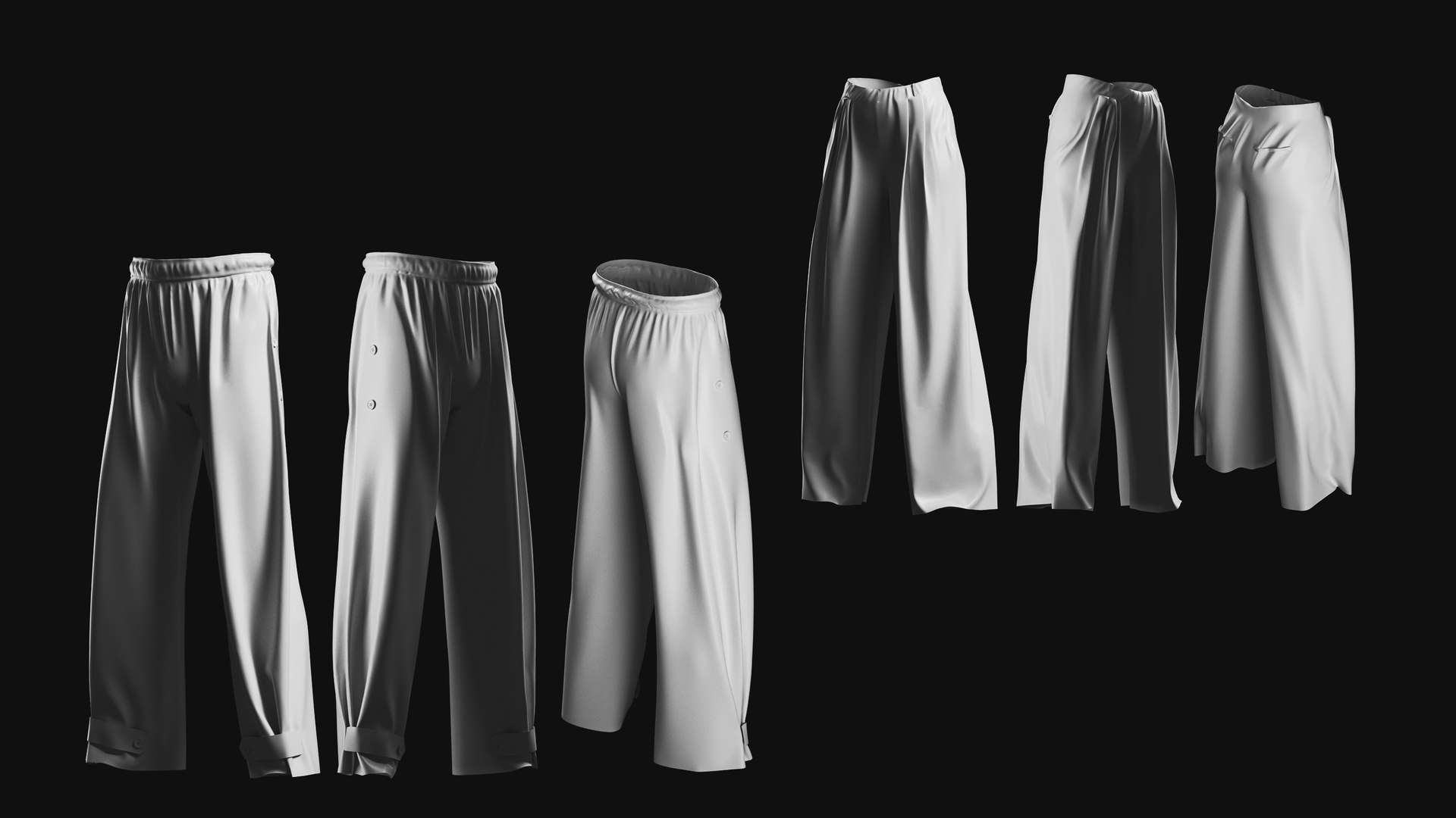 Basemesh Pants Collection 3D Model - TurboSquid 2192092