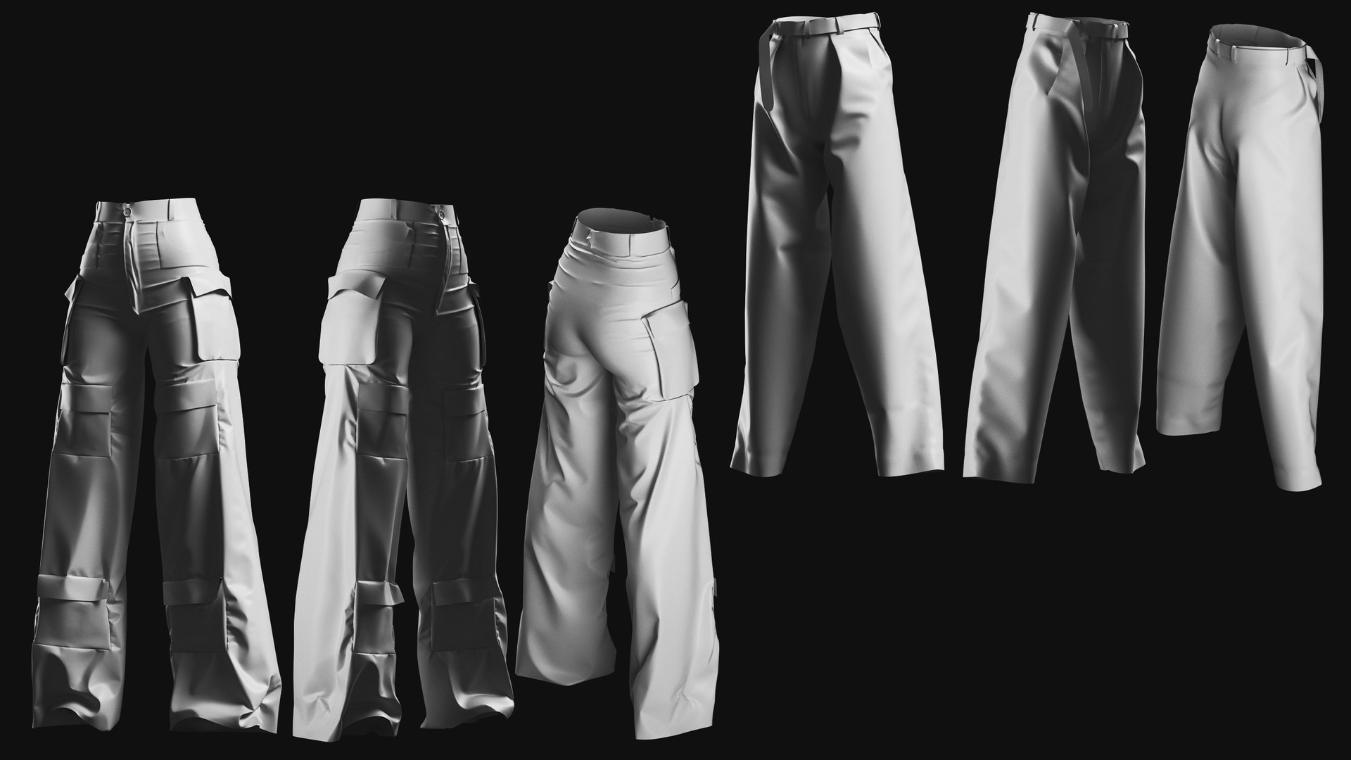 Basemesh Pants Collection 3D Model - TurboSquid 2192092