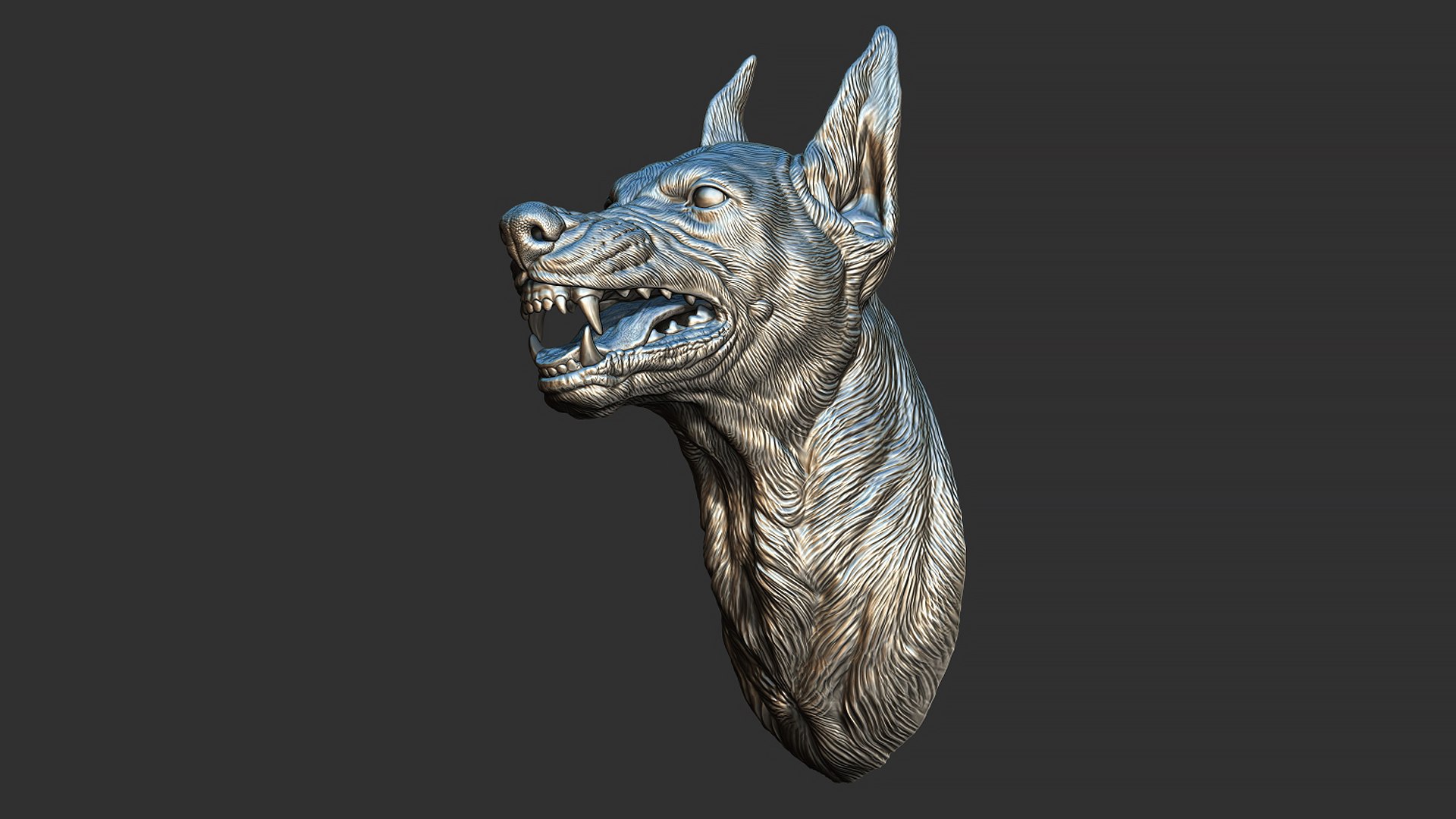Doberman Head Grin Model - TurboSquid 2040433