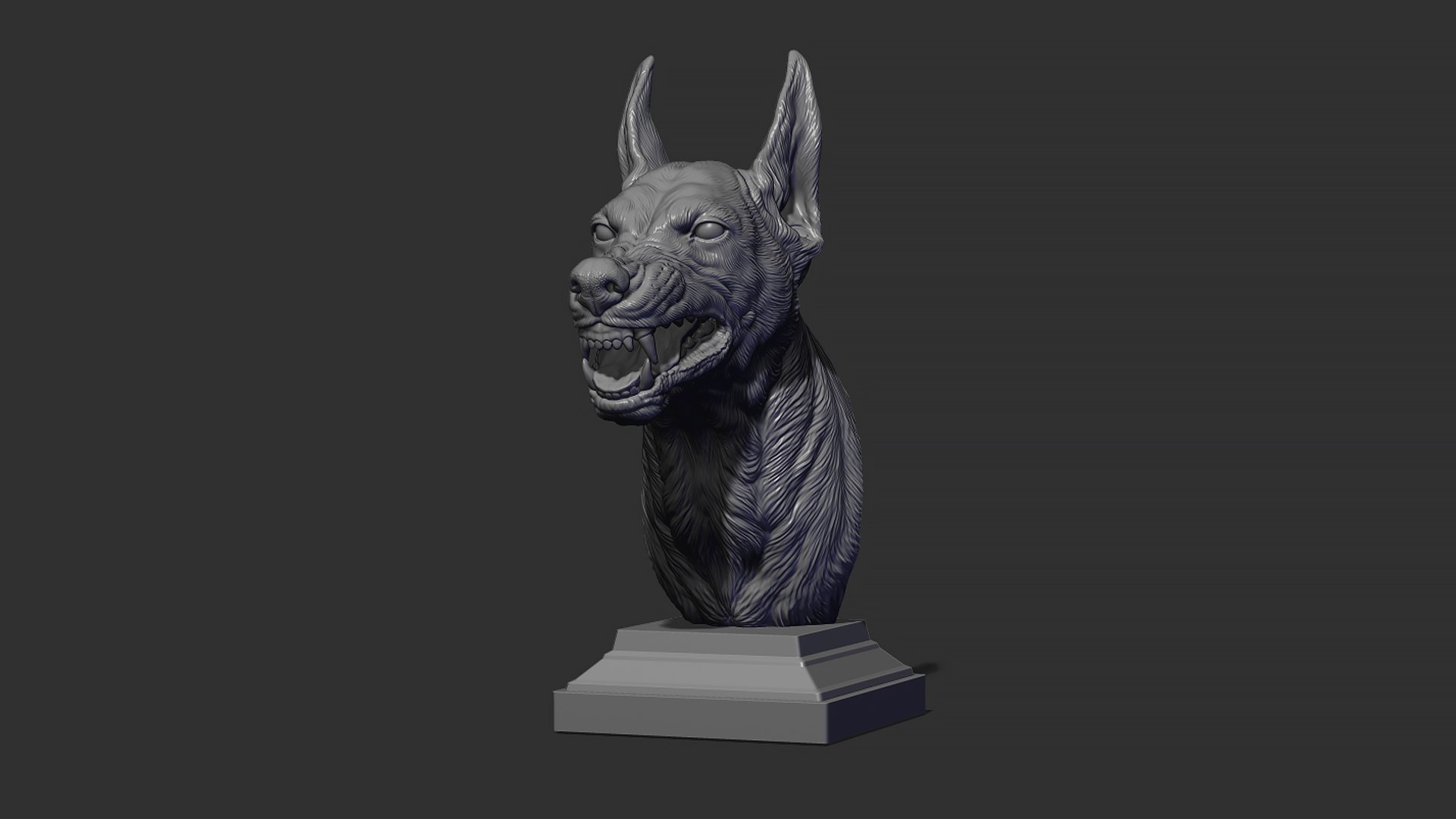 Doberman Head Grin Model - TurboSquid 2040433
