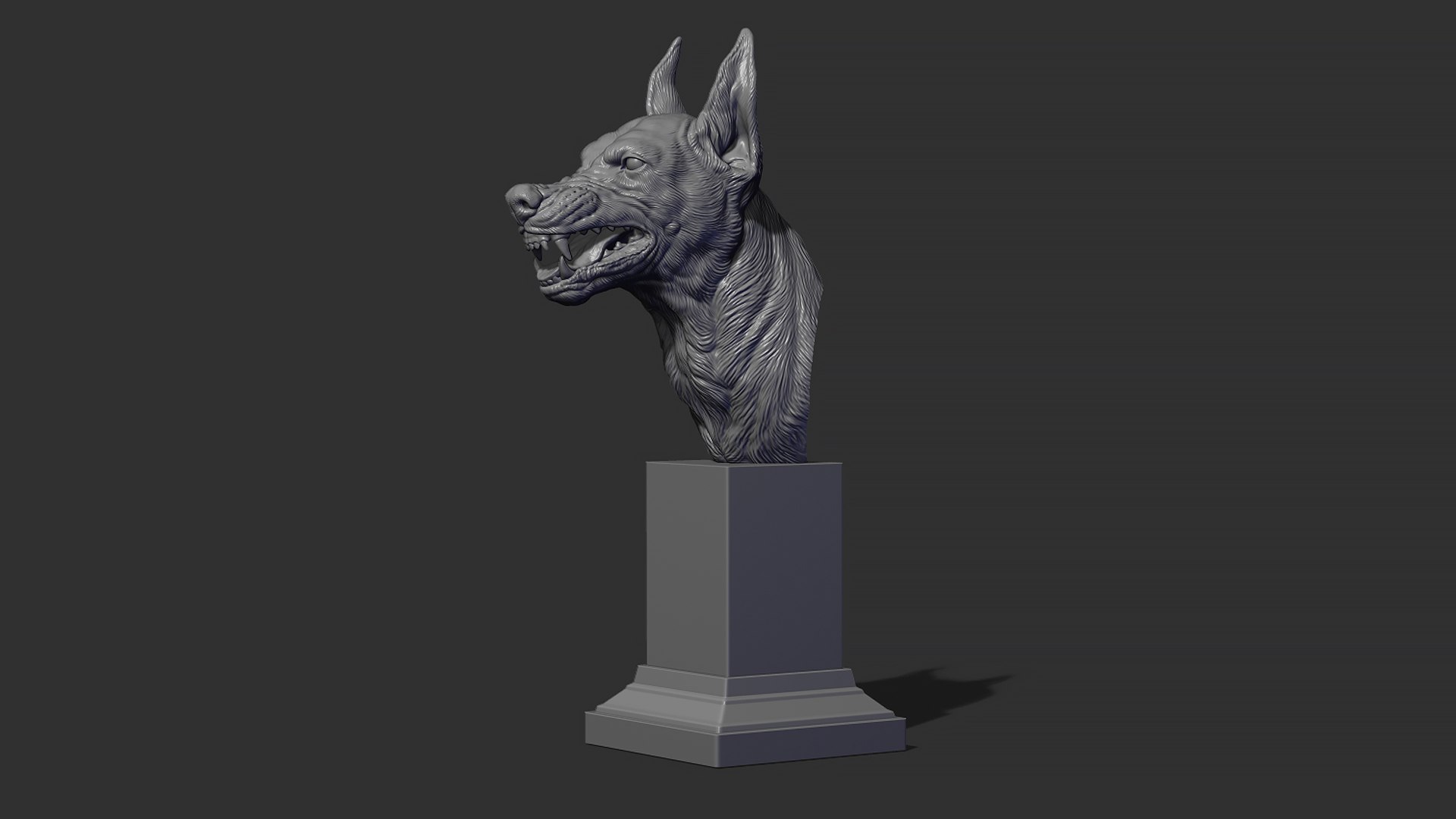 Doberman Head Grin Model - TurboSquid 2040433