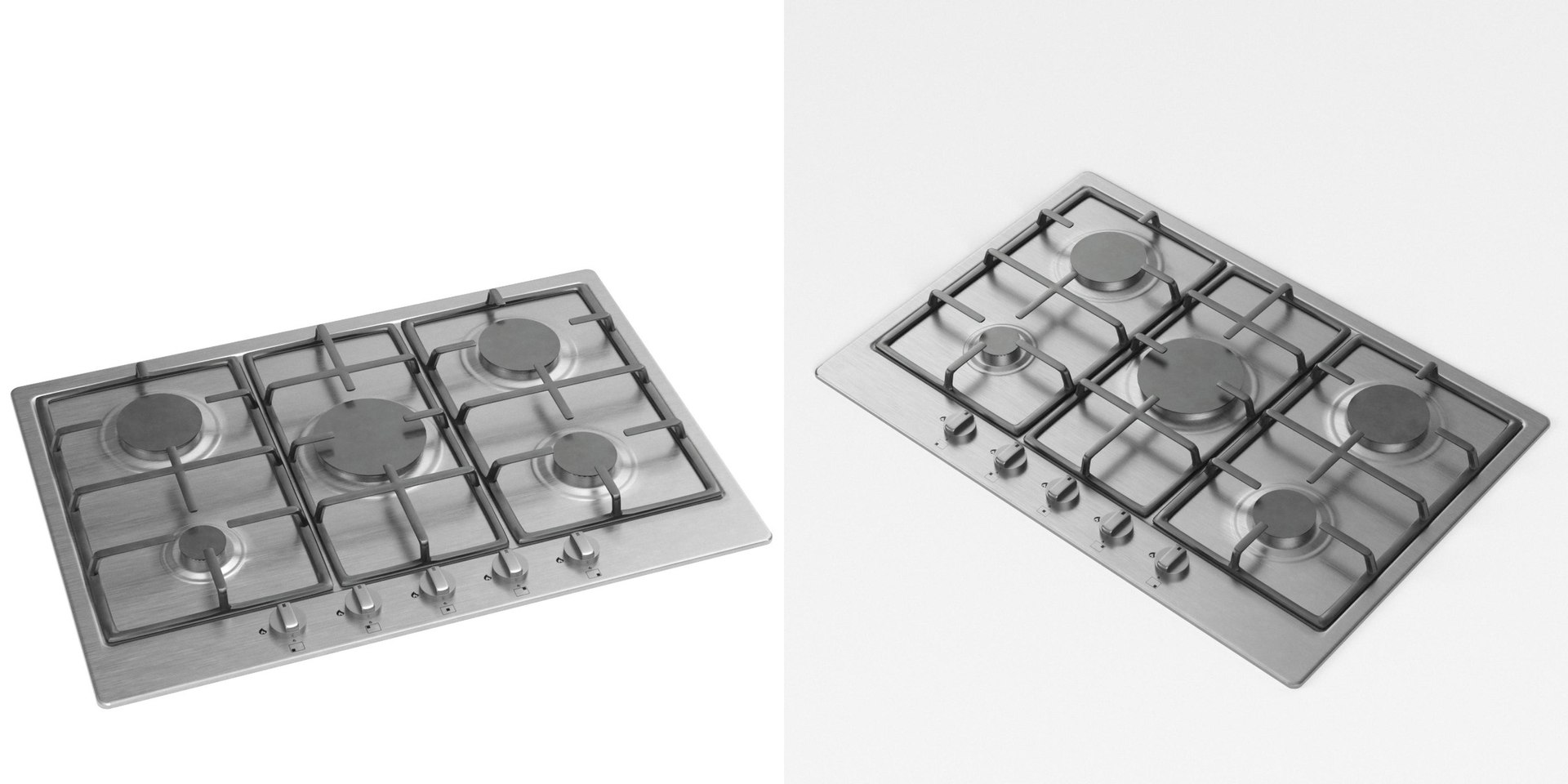3D модель 5 burners gas hob - TurboSquid 1974183