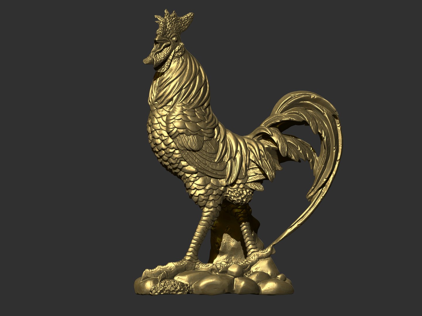 Rooster Sculpture 3 3D - TurboSquid 2044259