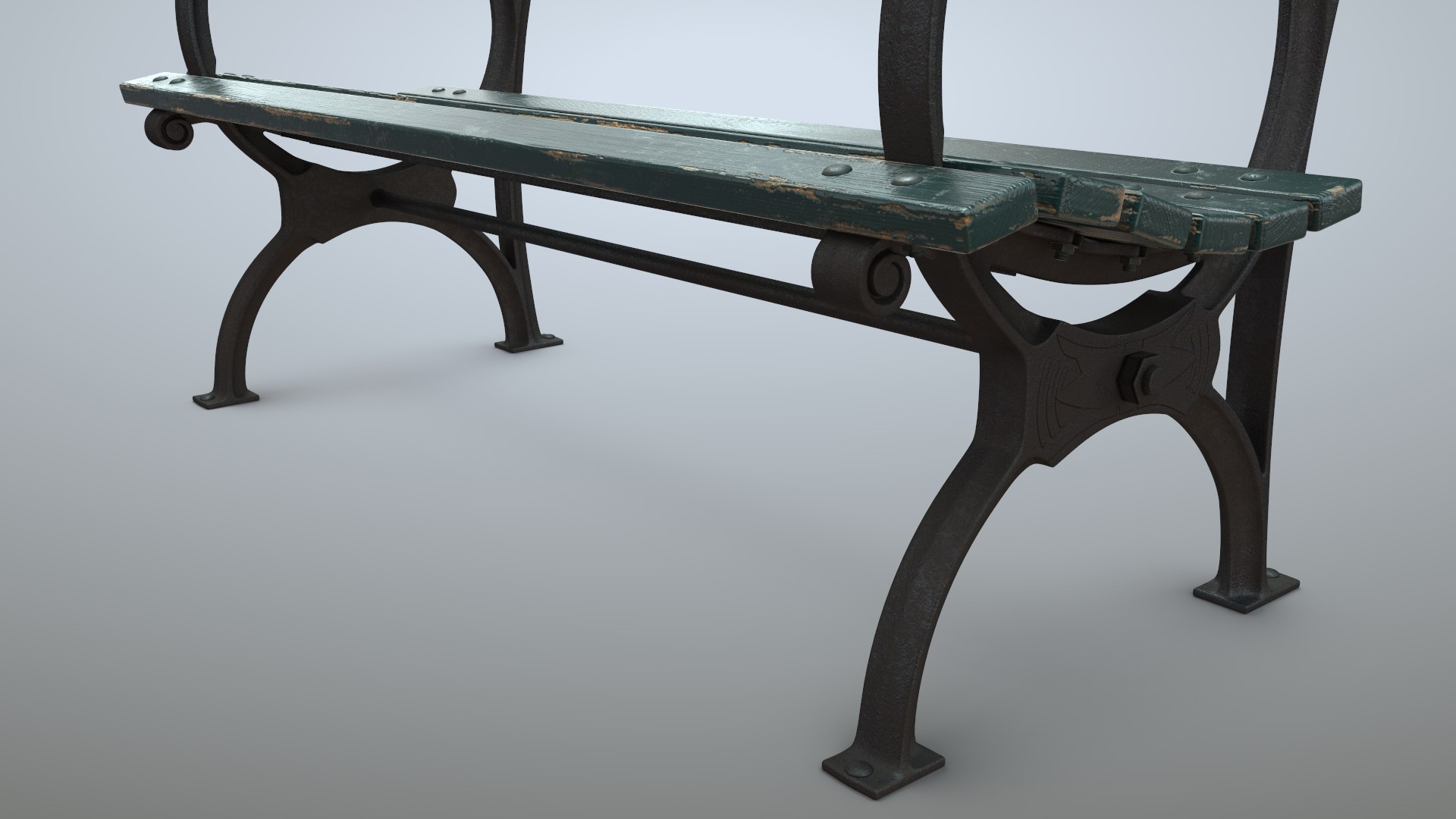 Realistic Bench Short Green Model - TurboSquid 1550710
