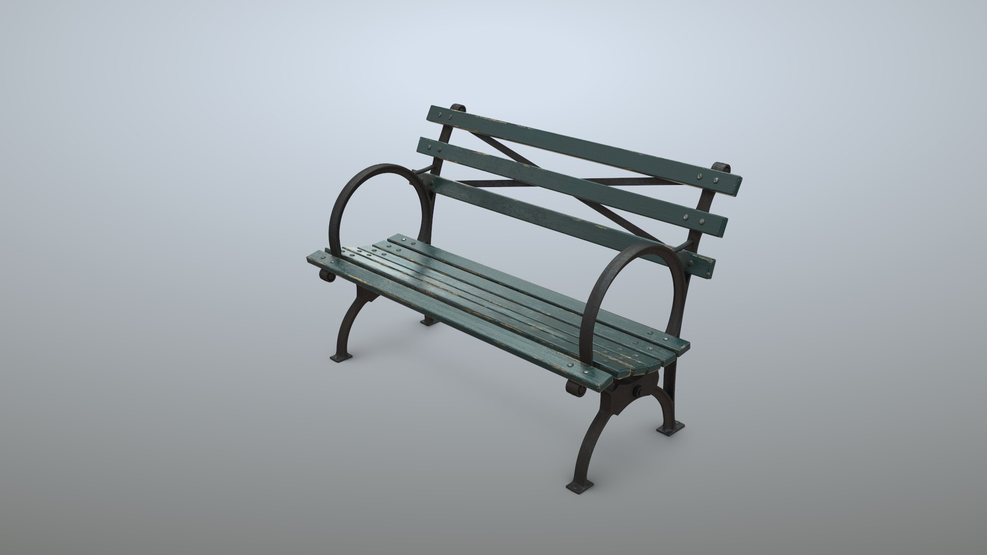 Realistic bench short green model - TurboSquid 1550710