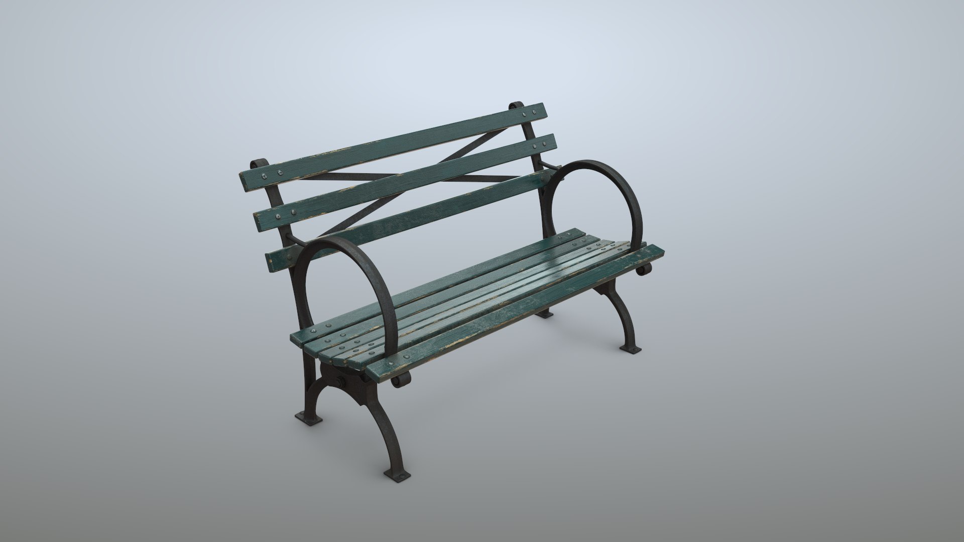 Realistic bench short green model - TurboSquid 1550710