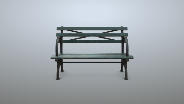 modelo 3d Banco Corto Verde + PBR - TurboSquid 1550710