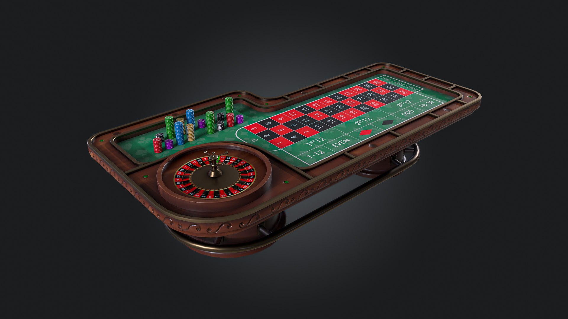 3D Roulette Table - TurboSquid 2173139