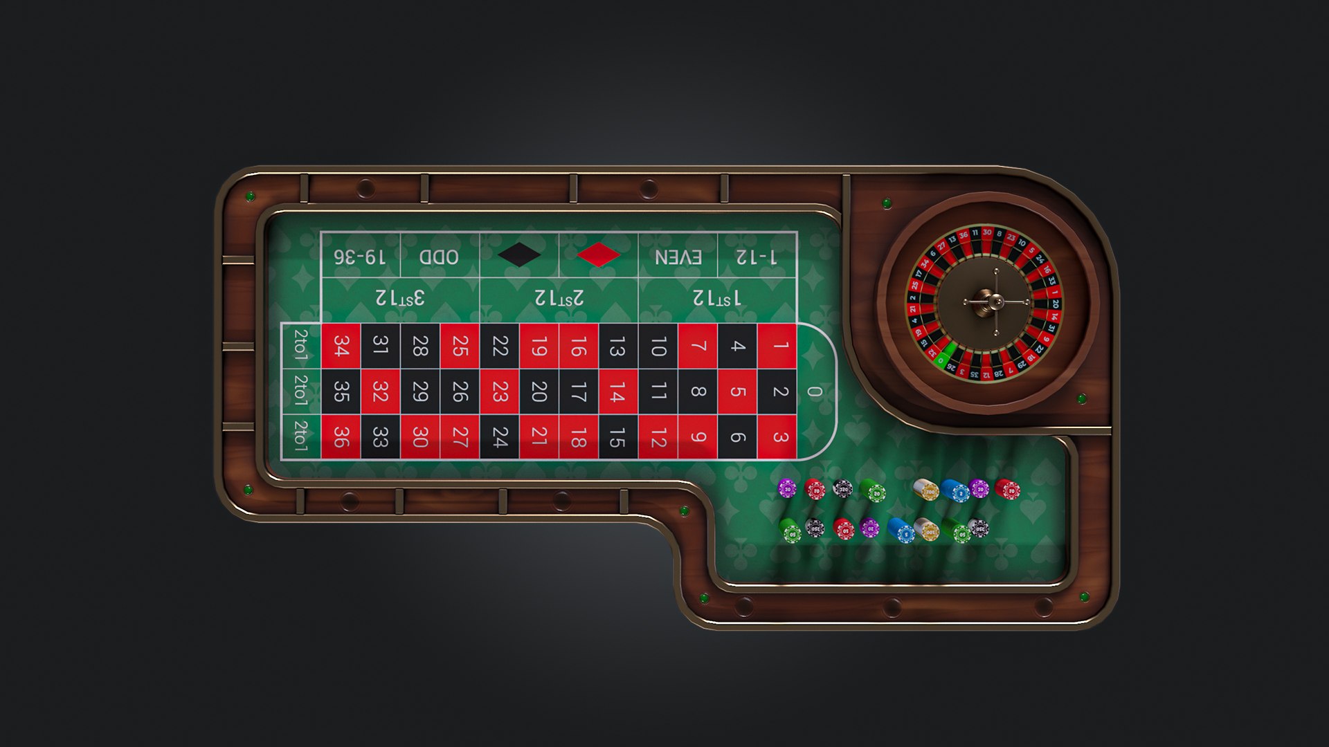 3D Roulette Table - TurboSquid 2173139