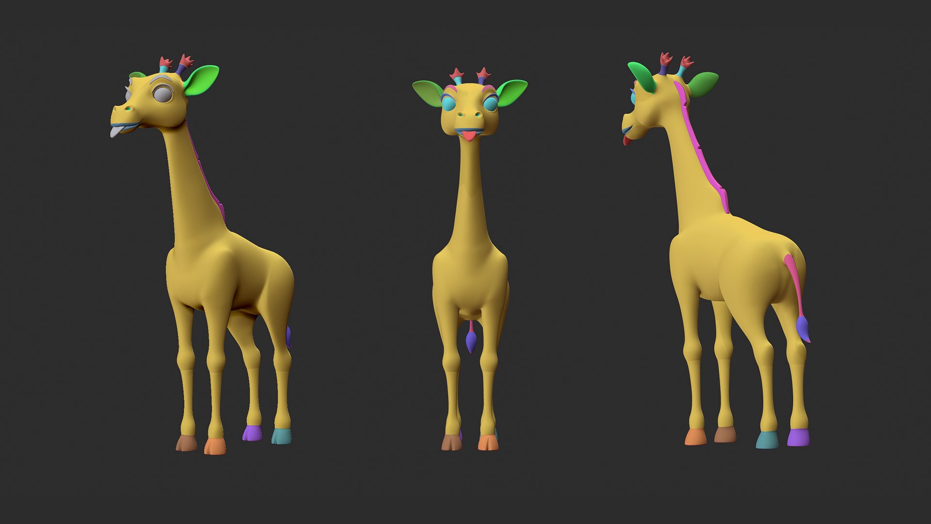 3D Giraffe Cartoon Character Model - TurboSquid 2189595