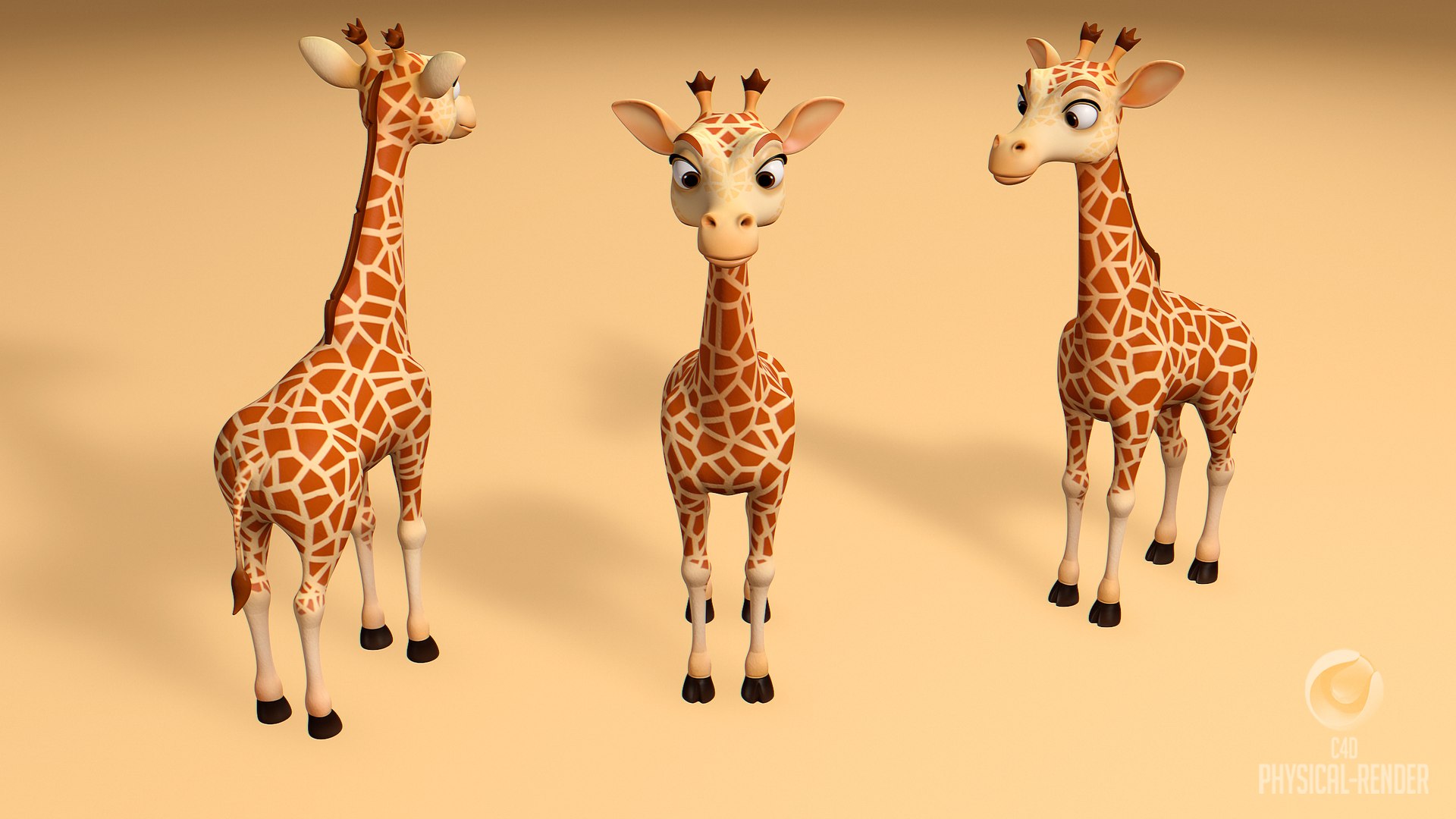 3D Giraffe Cartoon Character Model - TurboSquid 2189595