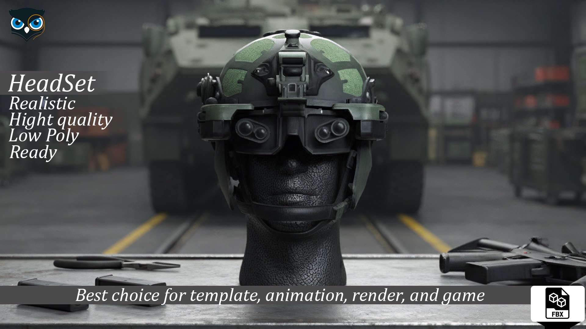 3D Military Smart Helmet Realistic Game And Render Asset - TurboSquid ...