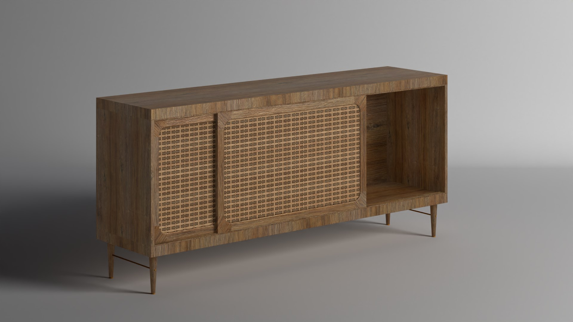 Wicker Sideboard 3D Model - TurboSquid 1602521