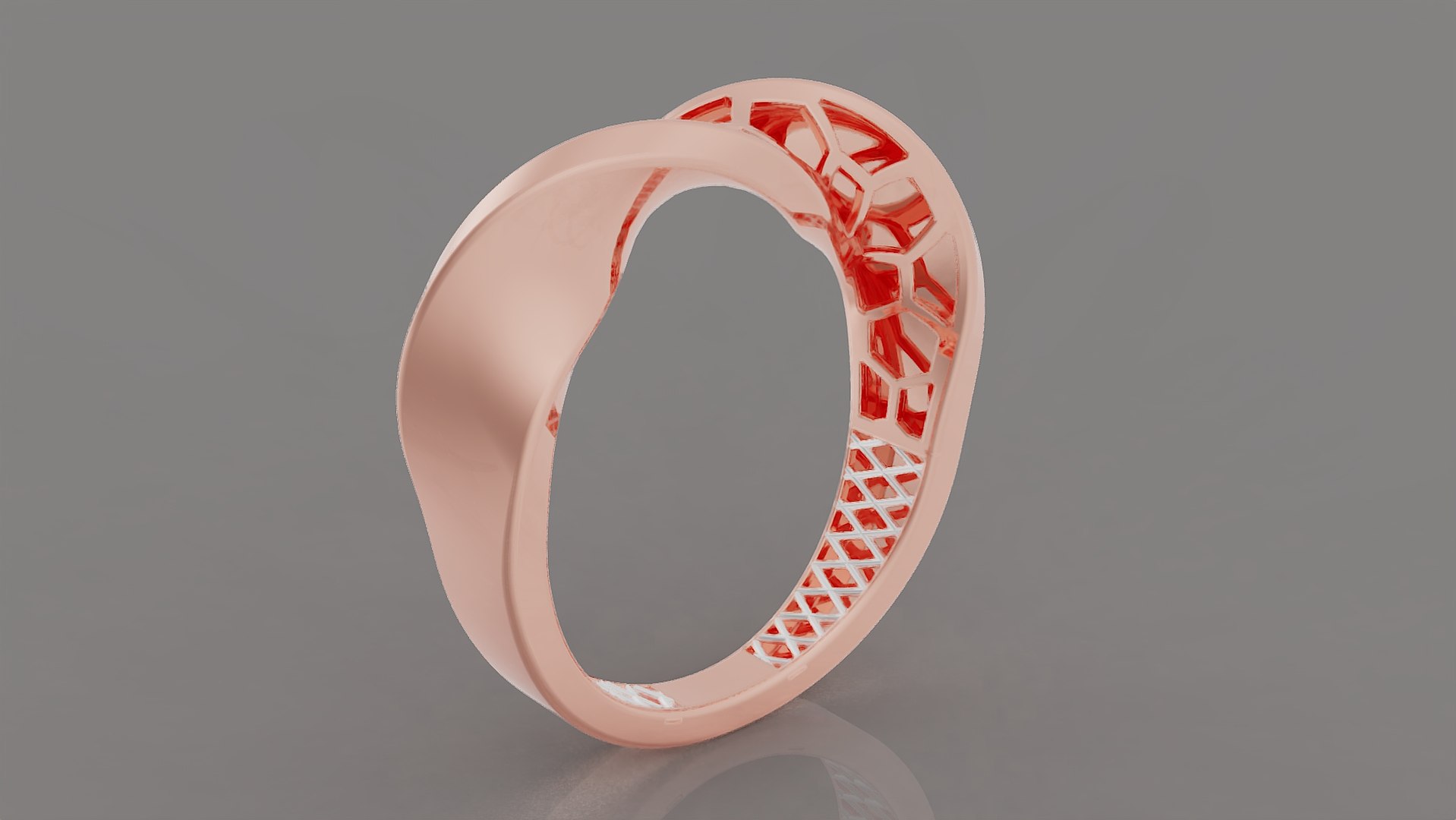 Hexagonal Pattern Twisted Gold Ring 3D - TurboSquid 2339010