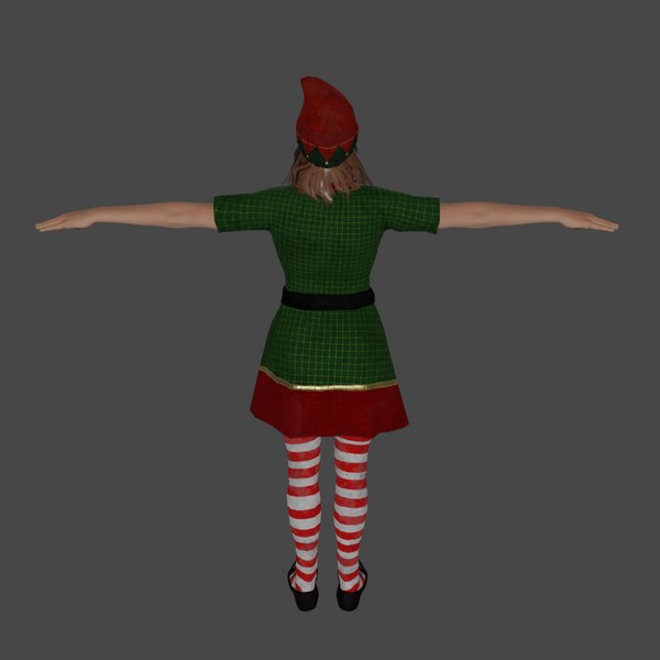 Women holiday elf low-poly 3D model - TurboSquid 1665248
