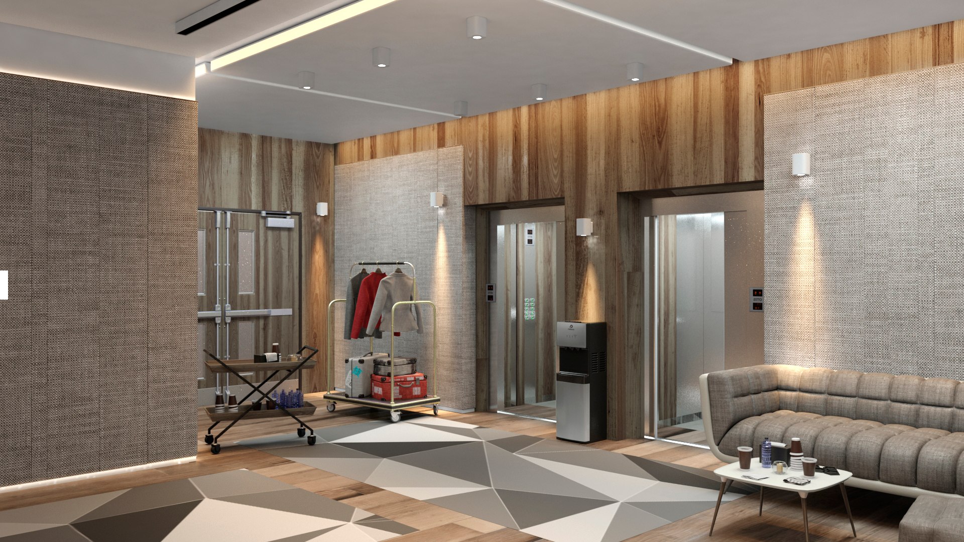 3D Model Hotel Hallway - TurboSquid 1513916