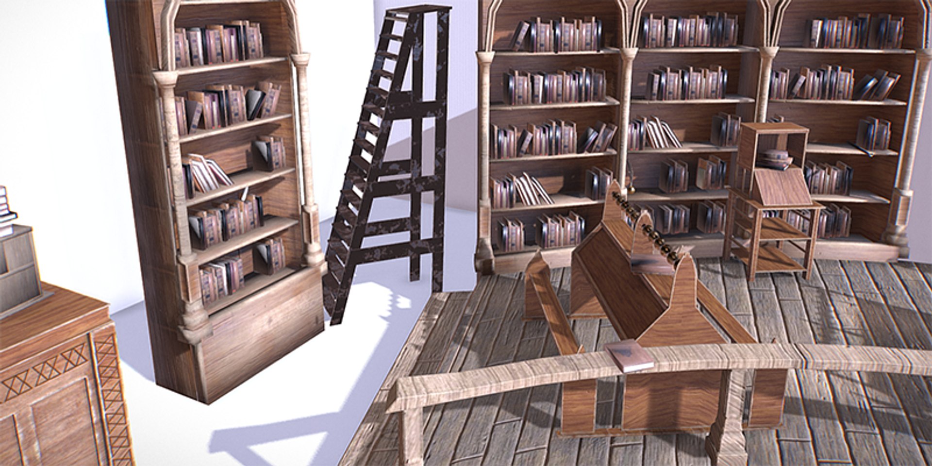 3D Medieval Library Pack Pbr - TurboSquid 1292318