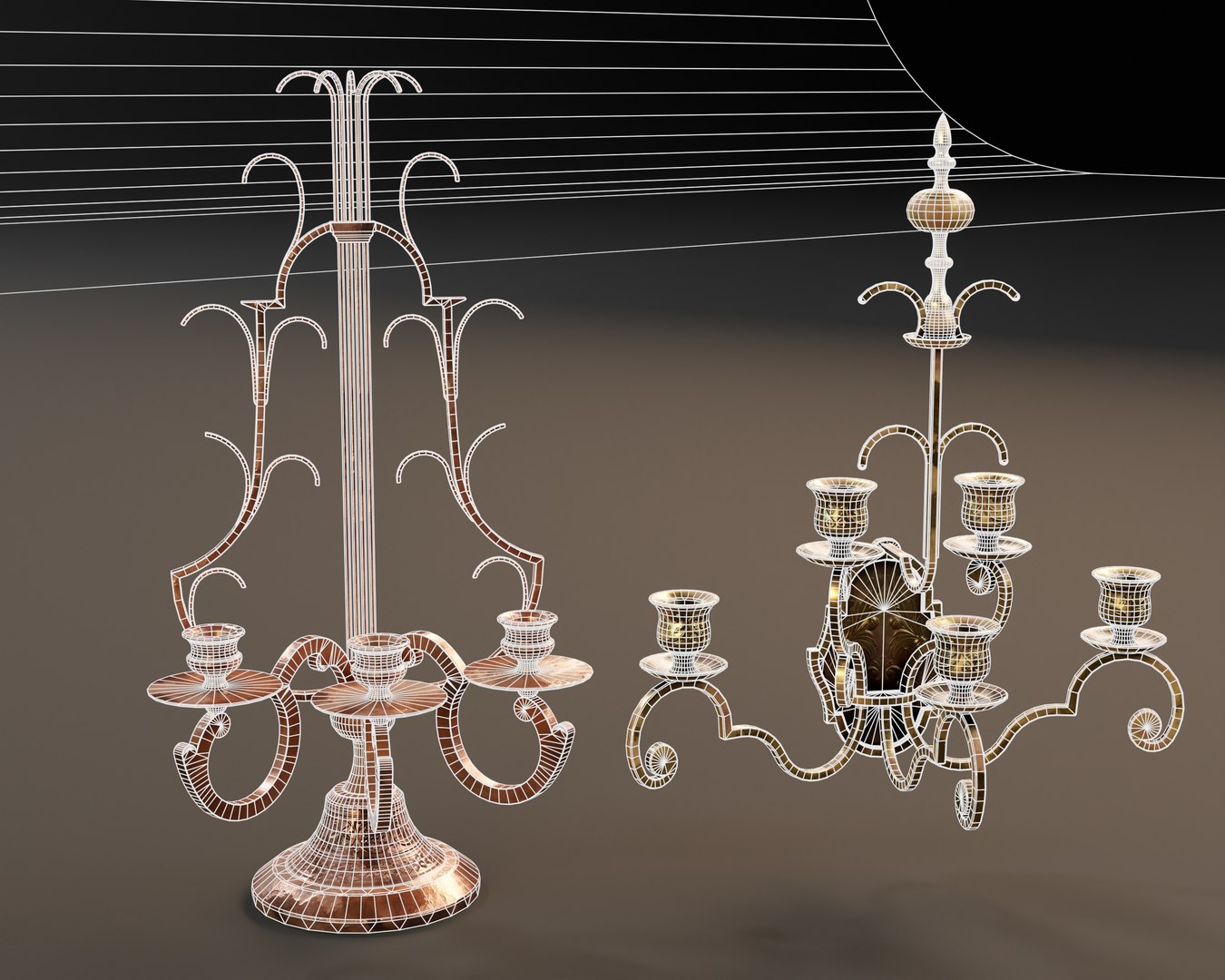 Antique Elegant Candelabra 3D Model - TurboSquid 2419074