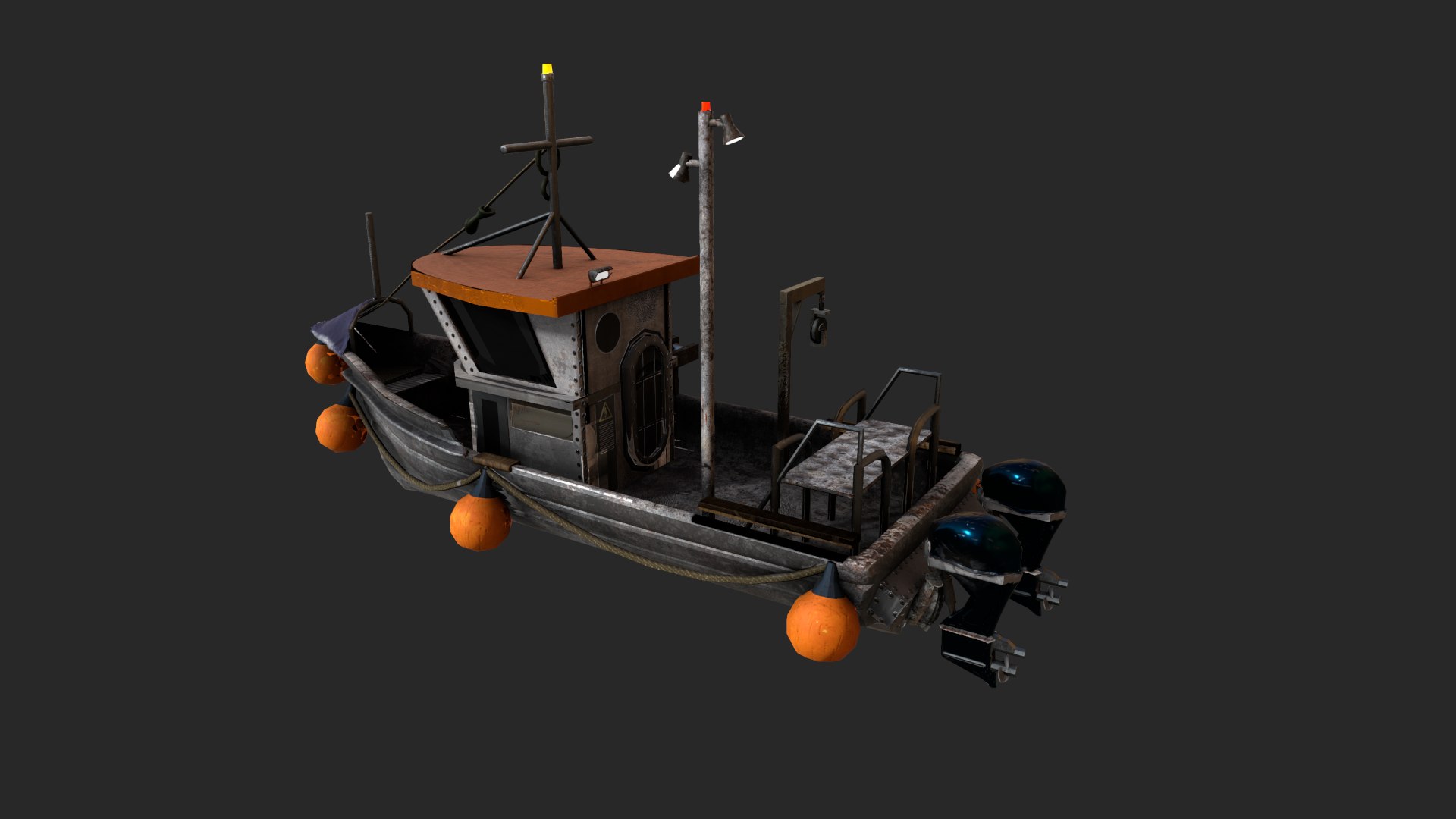 fishing boat 3d obj