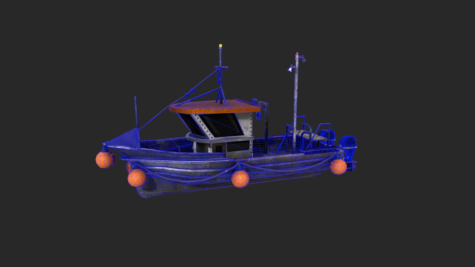 fishing boat 3d obj