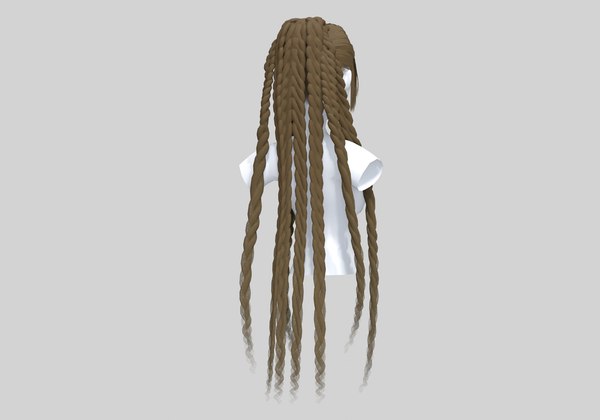 3D Stylized Braids Hairstyle - TurboSquid 1943660