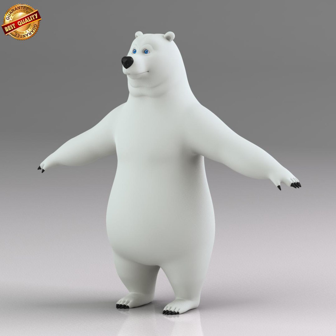 Cartoon Polar Bear 3d Obj