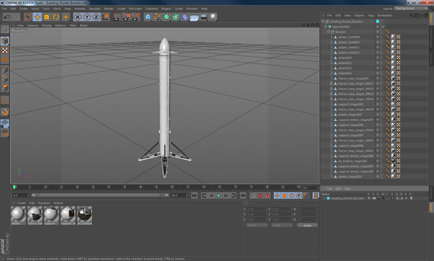 3D launching rocket booster landing - TurboSquid 1365951