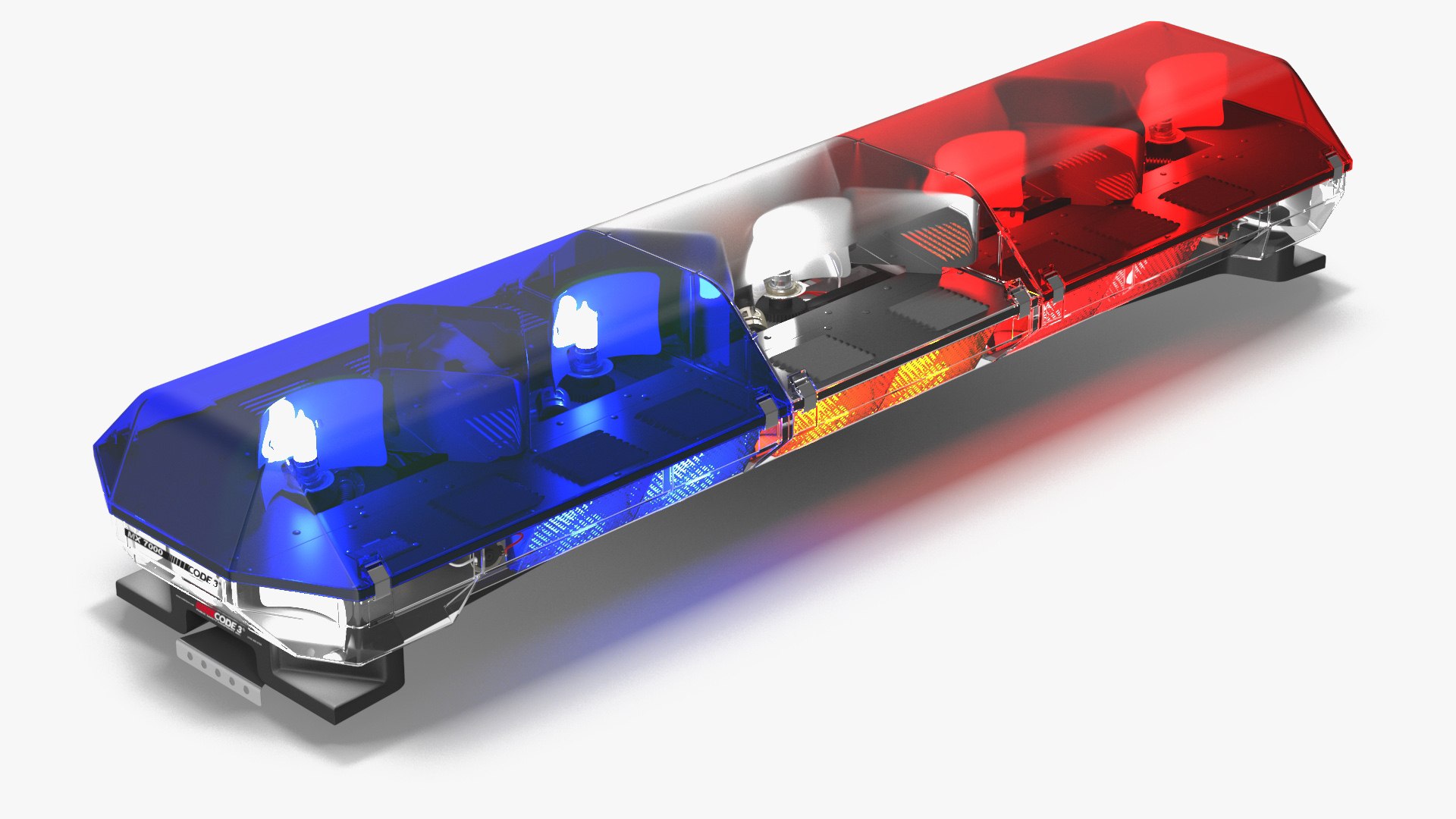 3d police lightbar code 3 model