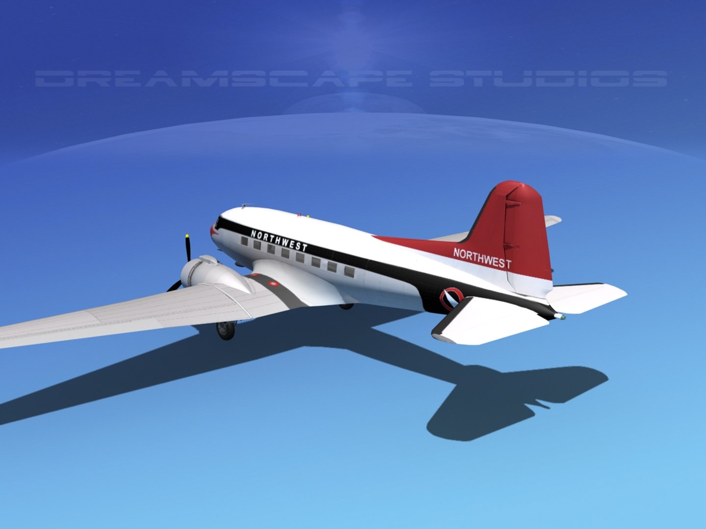 3d Dc-3 Douglas Model