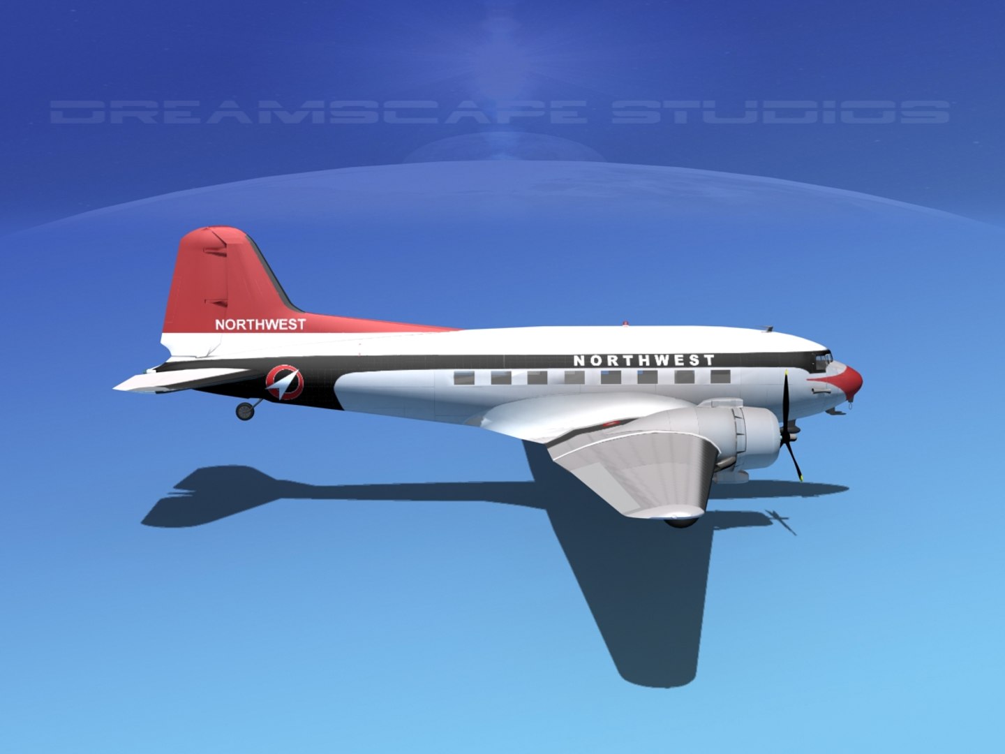 3d Dc-3 Douglas Model
