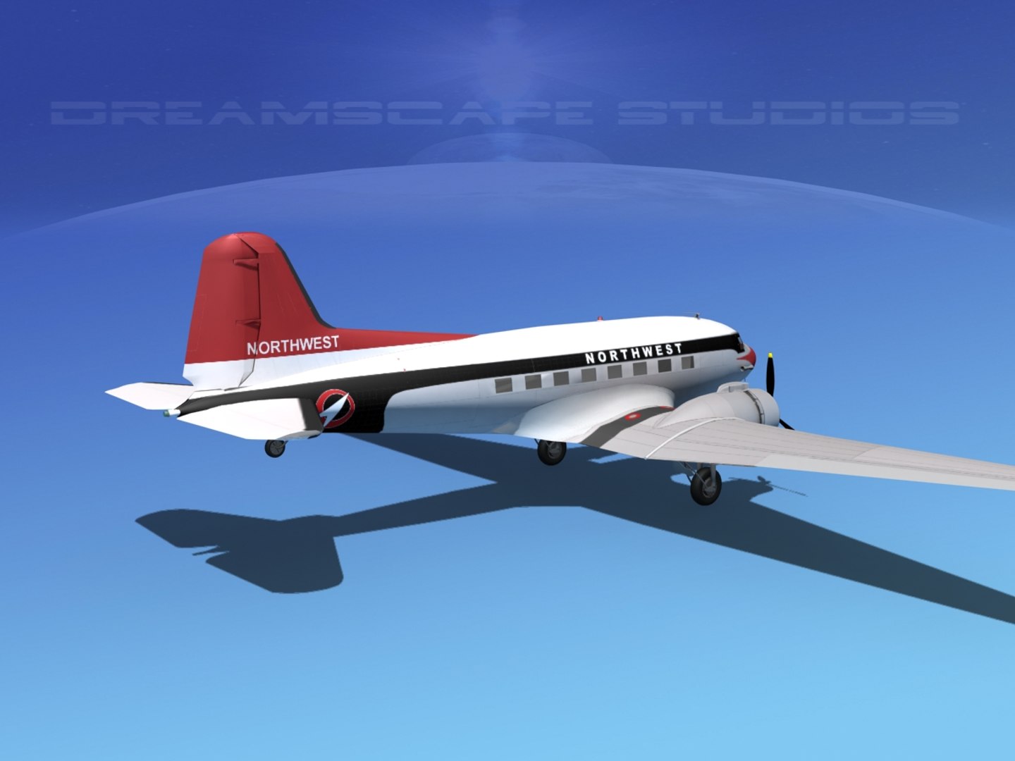 3d Dc-3 Douglas Model
