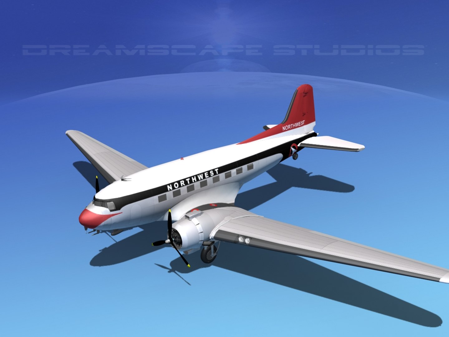 3d Dc-3 Douglas Model