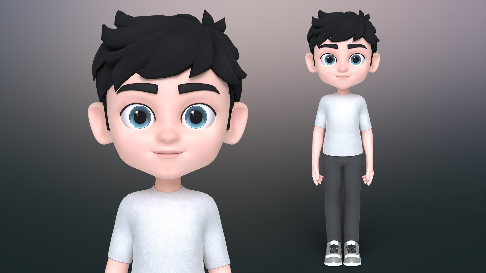 3D Model Cartoon Teen Kid Characters - TurboSquid 2128177