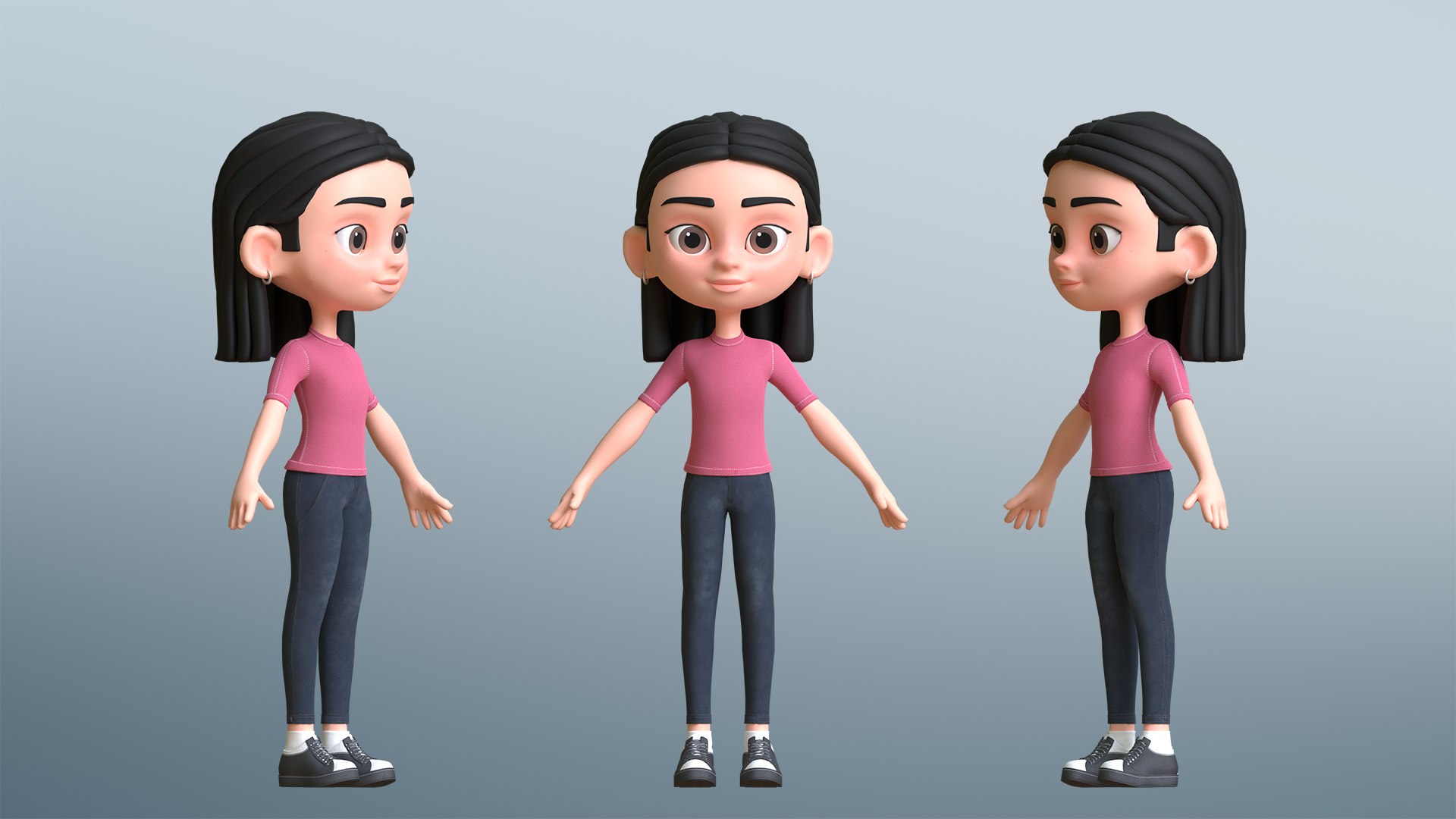 3D Model Cartoon Teen Kid Characters - TurboSquid 2128177